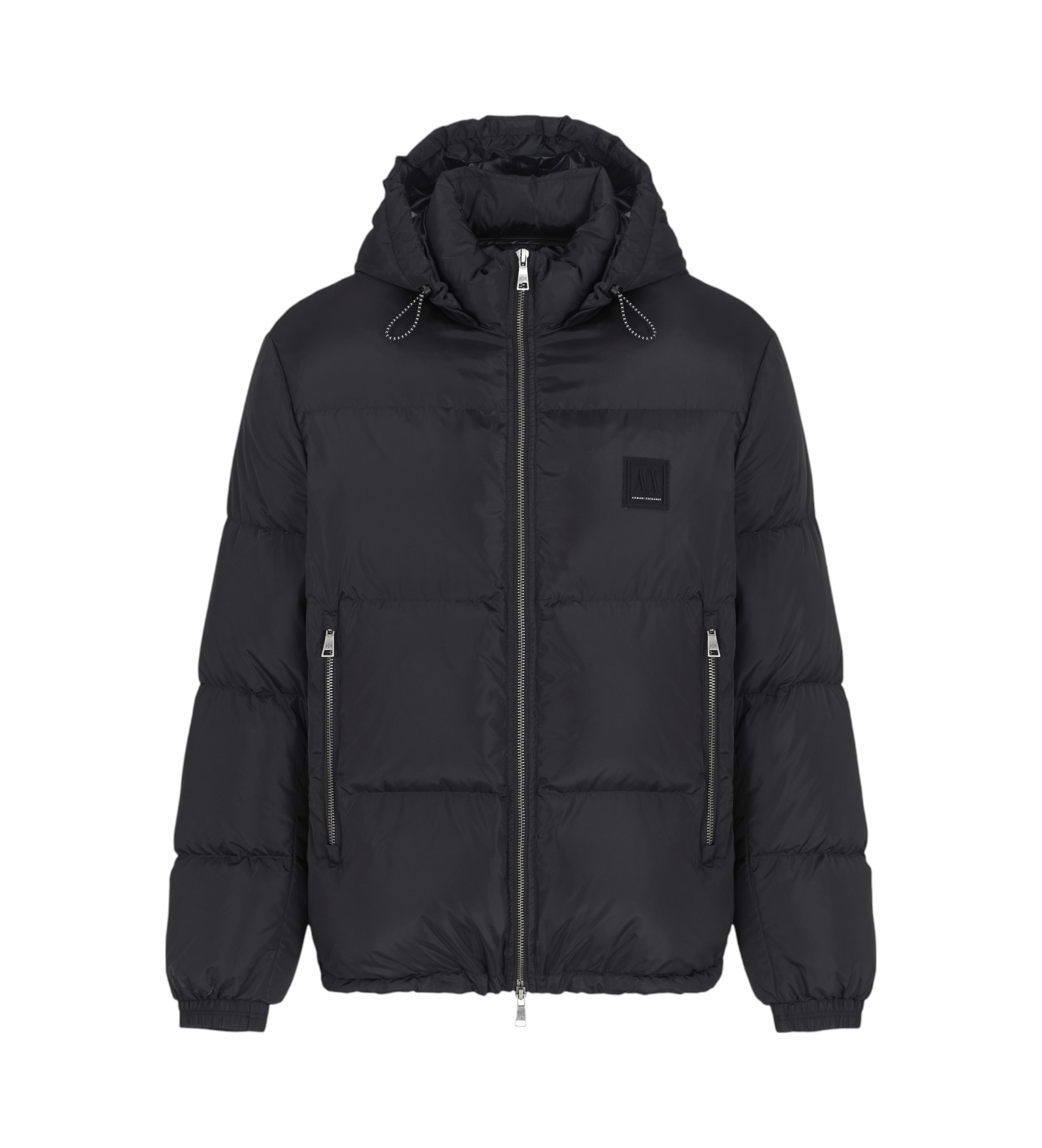 Armani exchange hooded down jacket black store