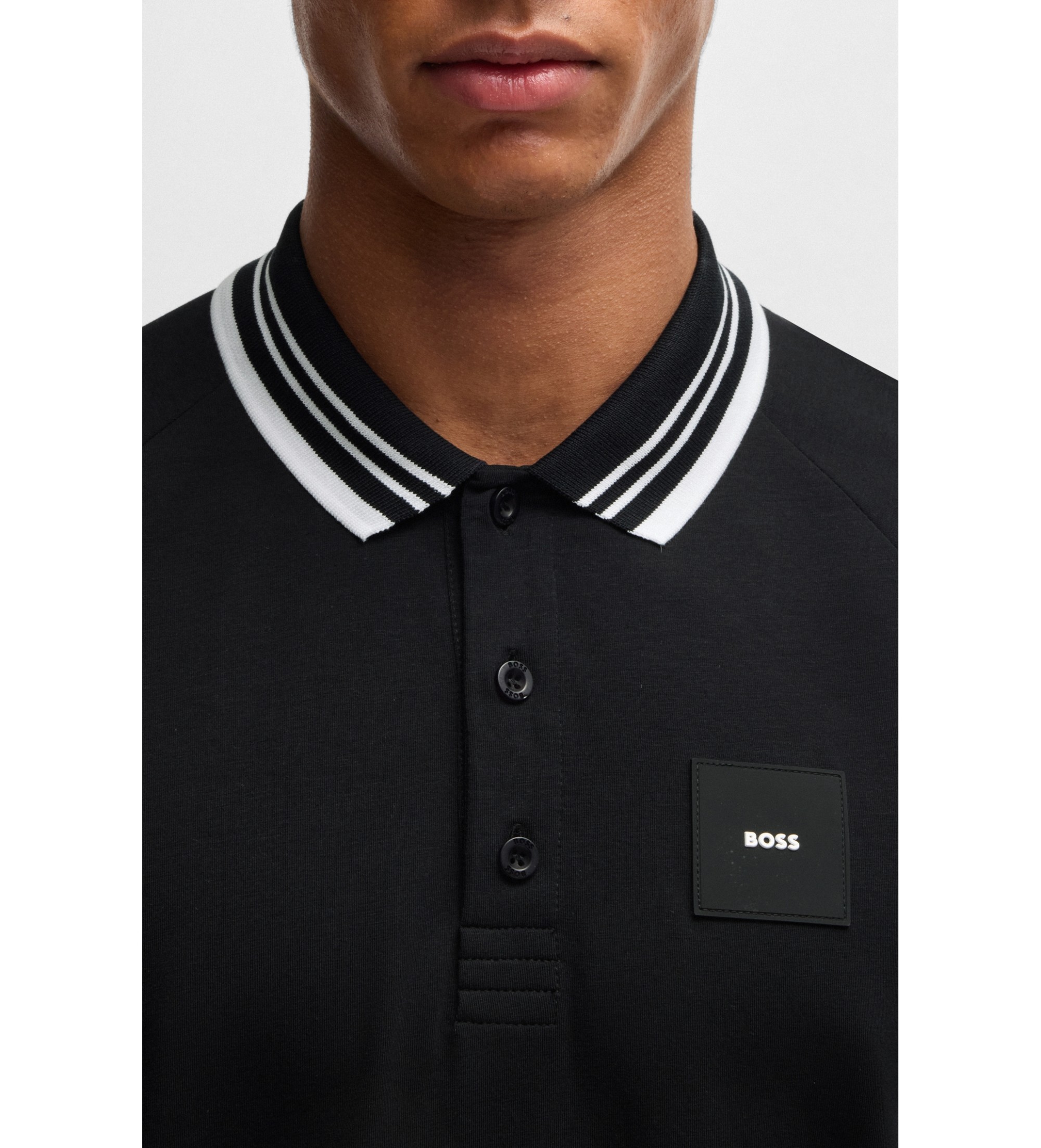 BOSS Polo Paddy Rib negro - Tienda Esdemarca calzado, moda y ...