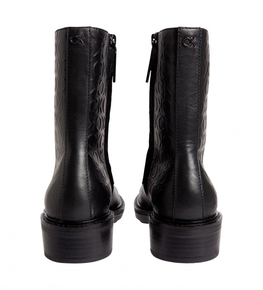 Calvin Klein Botas de piel Rubber Sole Combat negro - Tienda Esdemarca ...