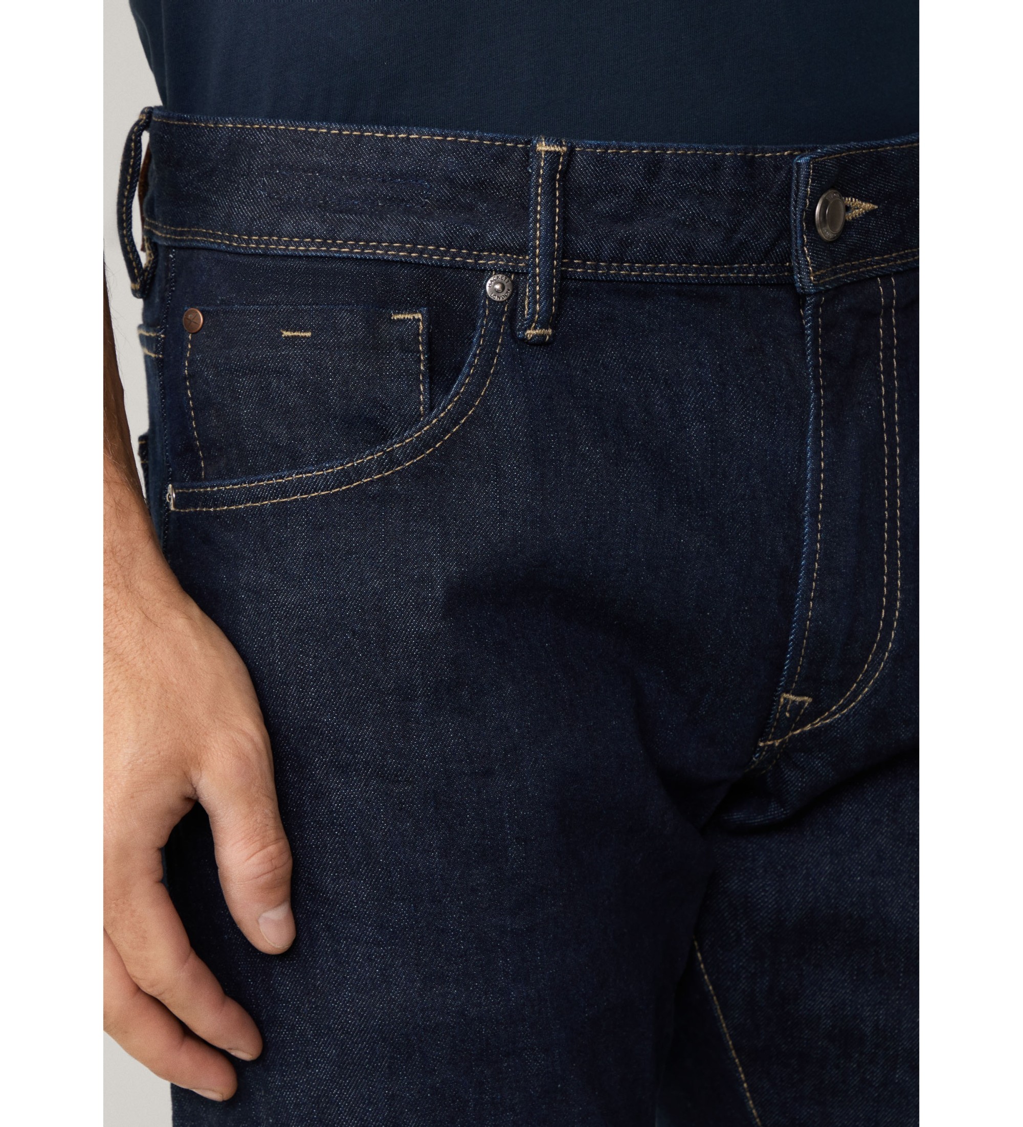 Hackett London Calças de ganga de ganga azul Selvedge Rinse - Esdemarca ...