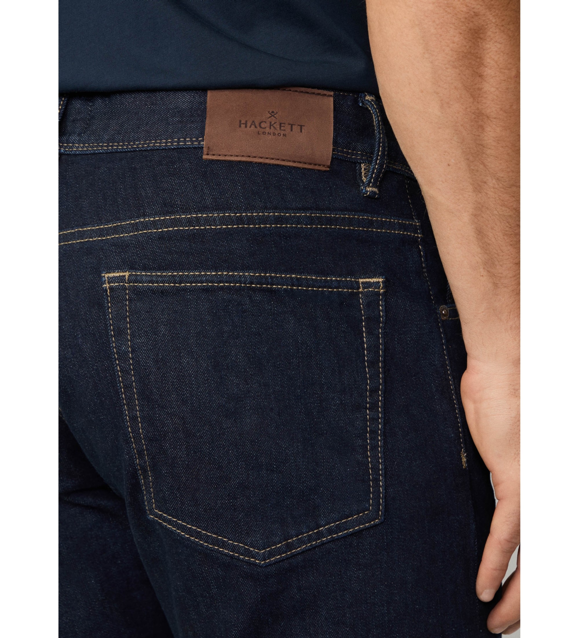 Hackett London Calças de ganga de ganga azul Selvedge Rinse - Esdemarca ...