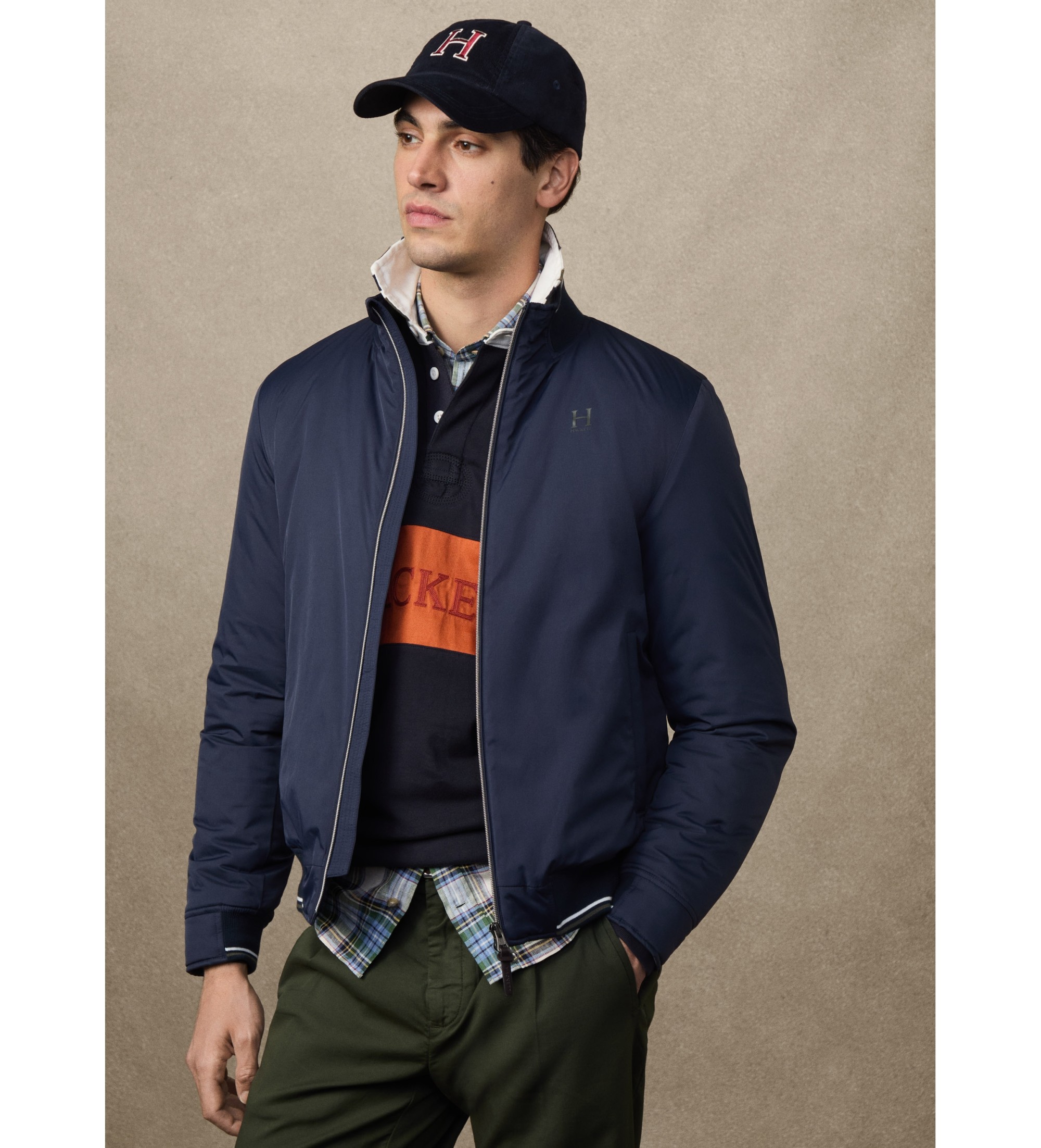 Hackett London Chaqueta Heritage Logo Blouson marino - Tienda Esdemarca calzado, moda y ...