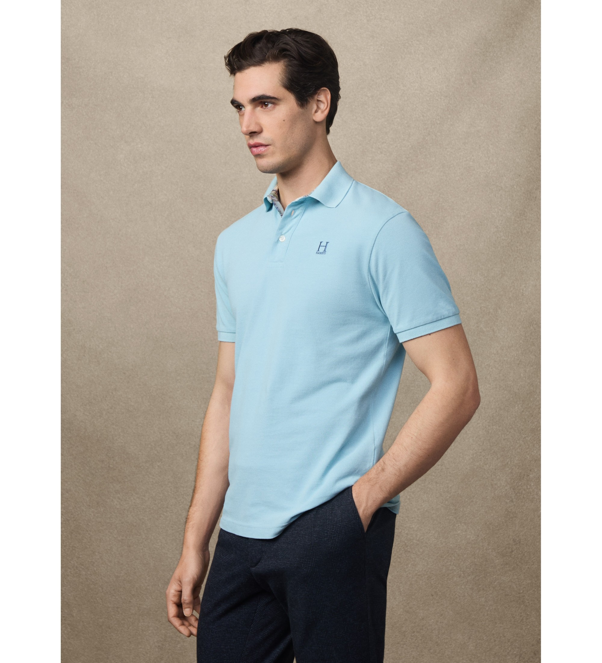 Hackett London Pólo Heritage Madras Trim azul - Esdemarca Loja moda ...