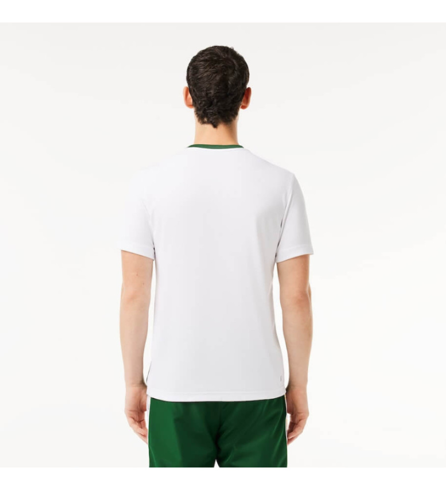 Lacoste Camiseta Ultra Dry Raya y Logo blanco, verde - Tienda Esdemarca calzado, moda y ...
