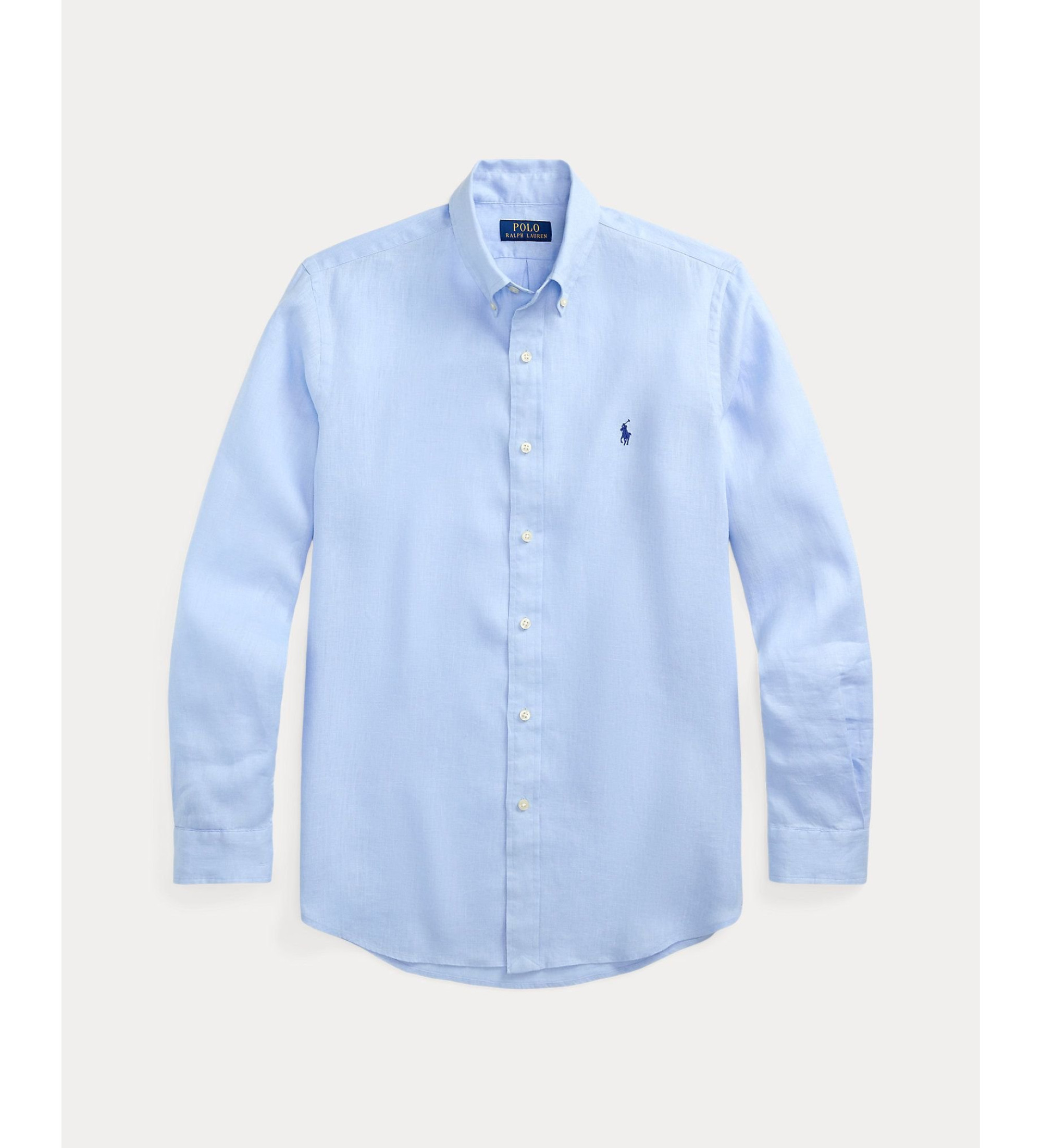 Polo Ralph Lauren Camisa de lino Custom Fit azul - Tienda Esdemarca calzado, moda y complementos ...