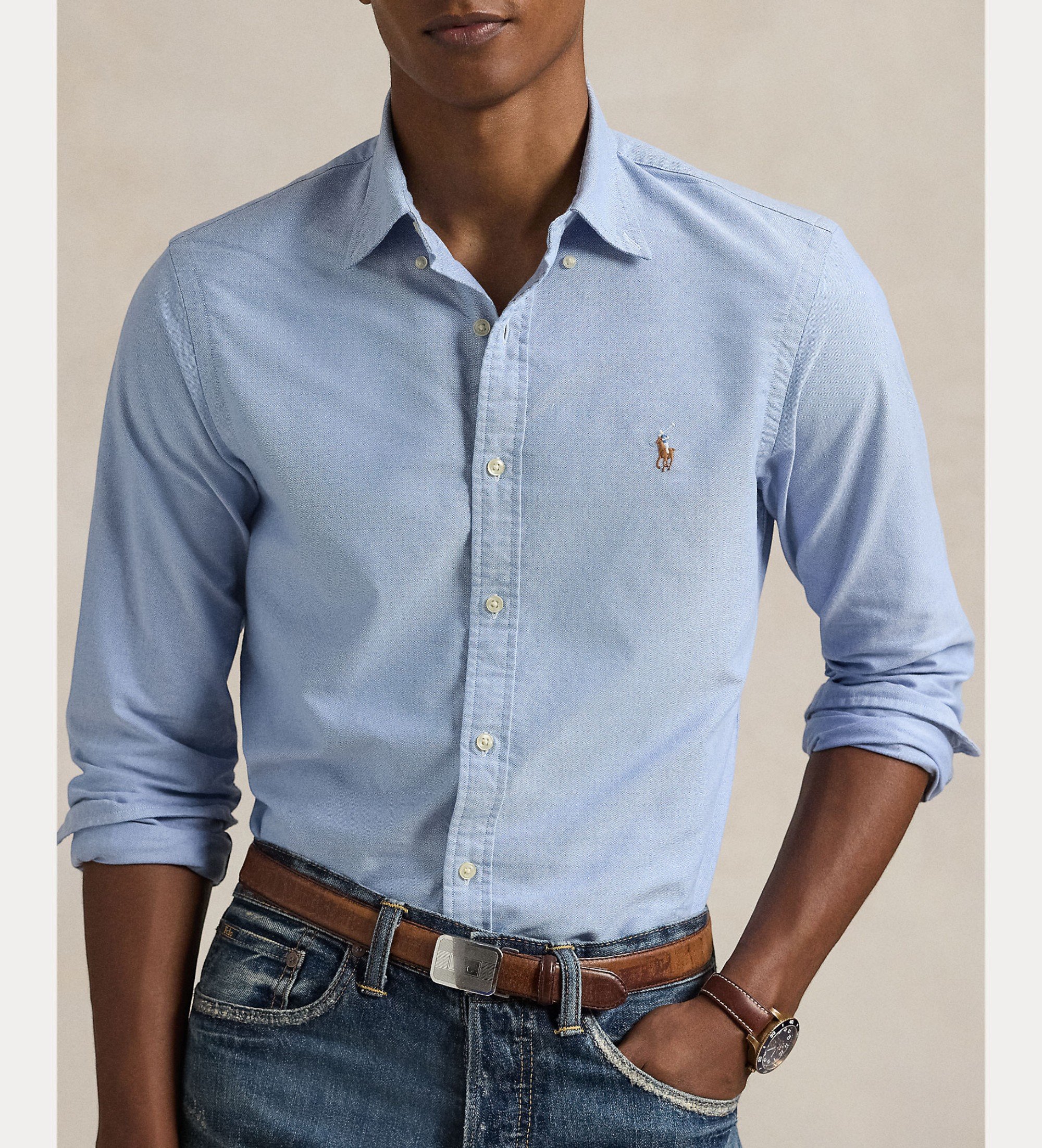 Polo Ralph Lauren Camisa Oxford Slim Fit azul - Tienda Esdemarca ...