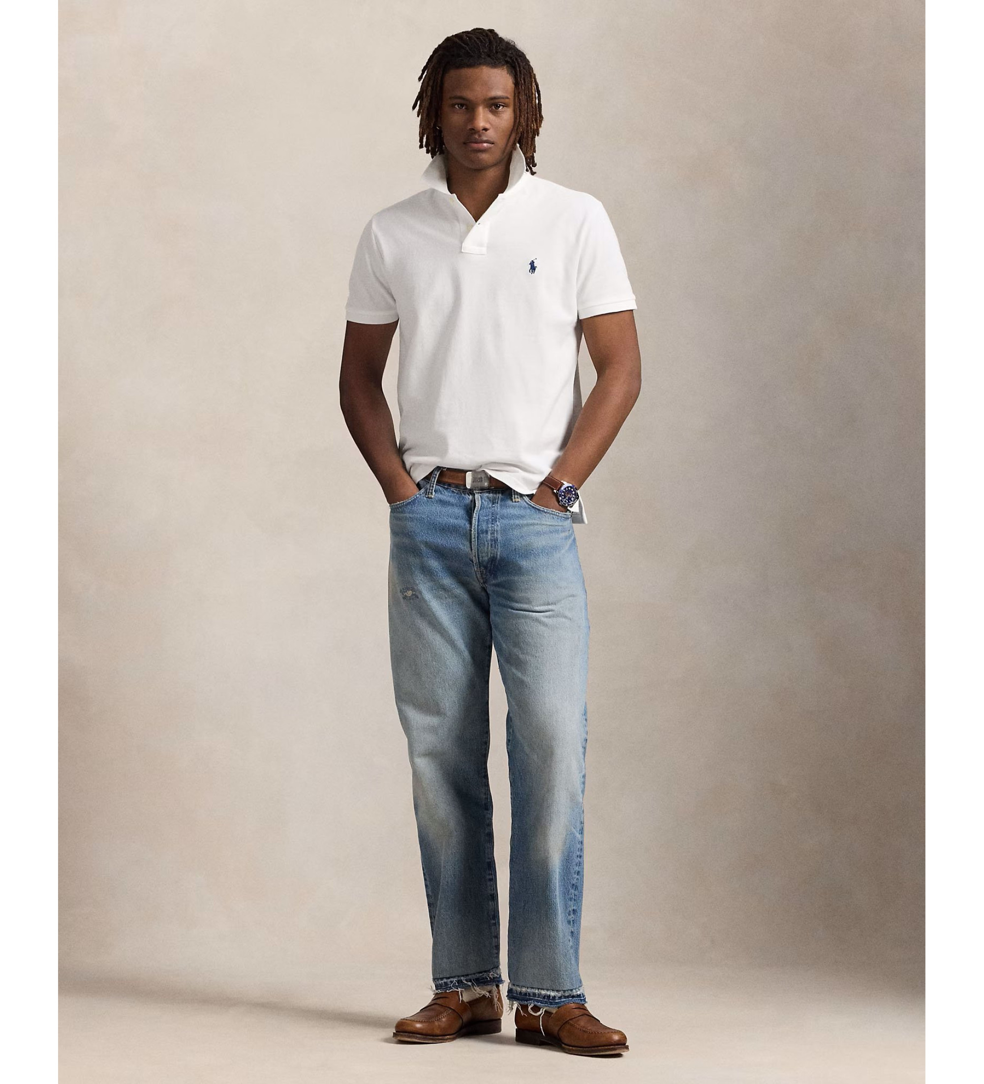 Polo Ralph Lauren Polo de piqué Custom Fit blanco - Tienda Esdemarca calzado, moda y ...