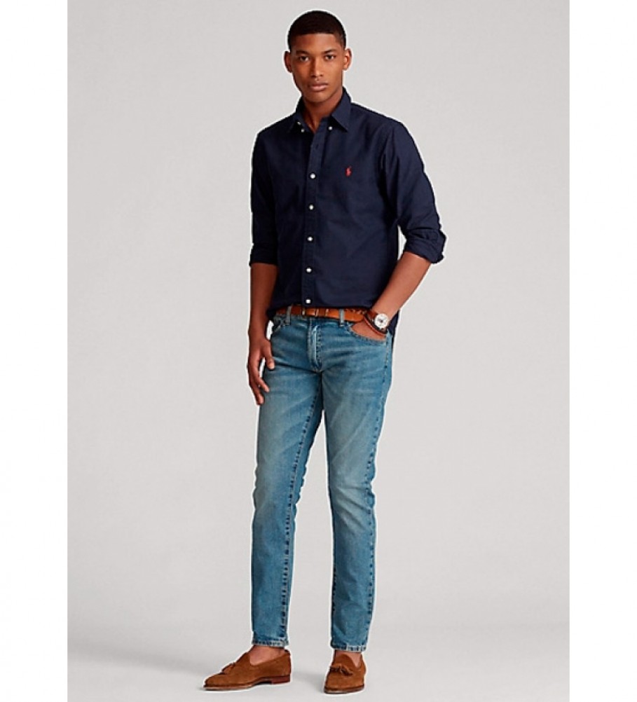 Polo Ralph Lauren Camisa Oxford Custom Fit marino - Tienda Esdemarca ...