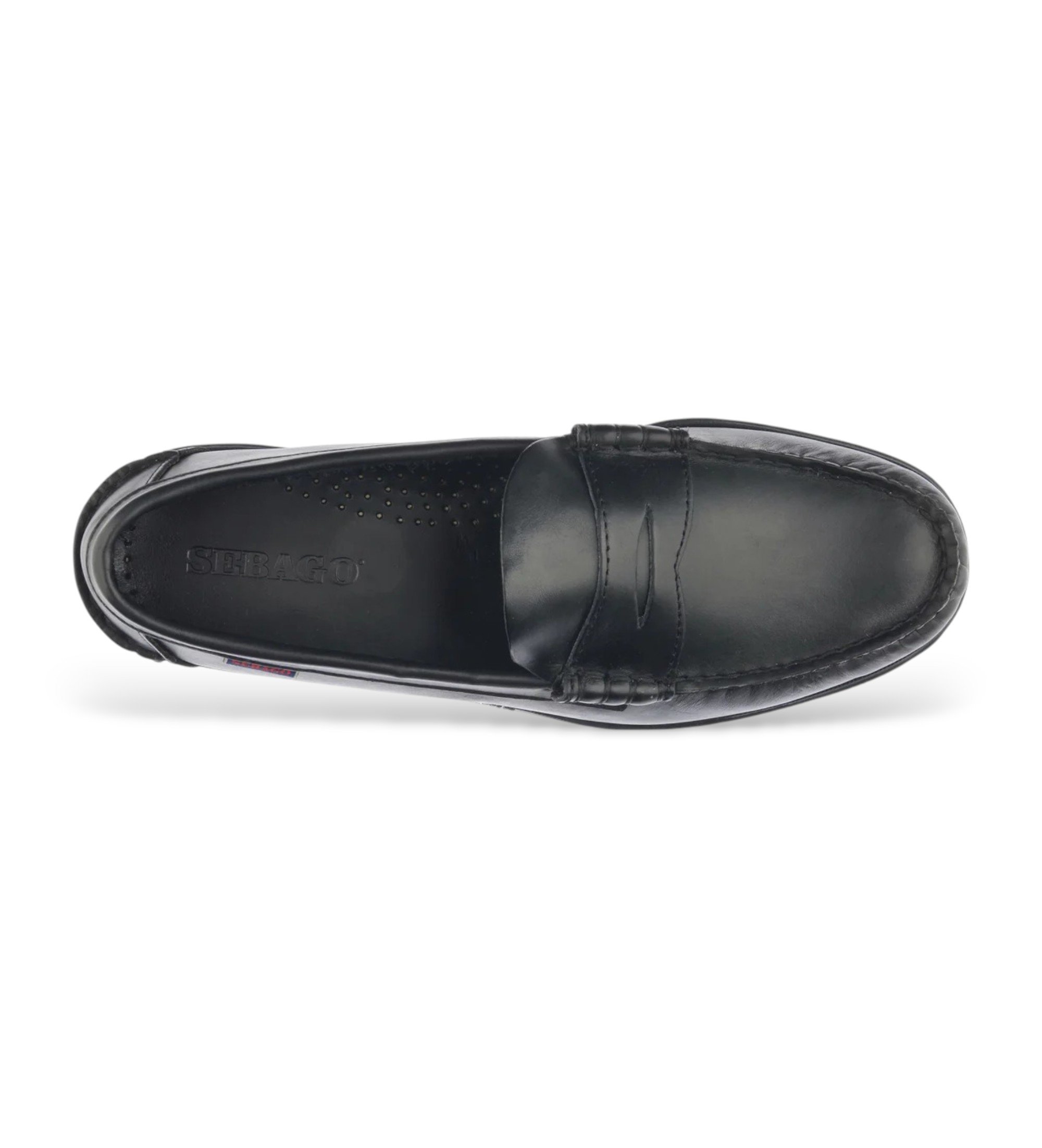 Sebago Mocasines de piel Dolphin Waxed negro - Tienda Esdemarca calzado ...