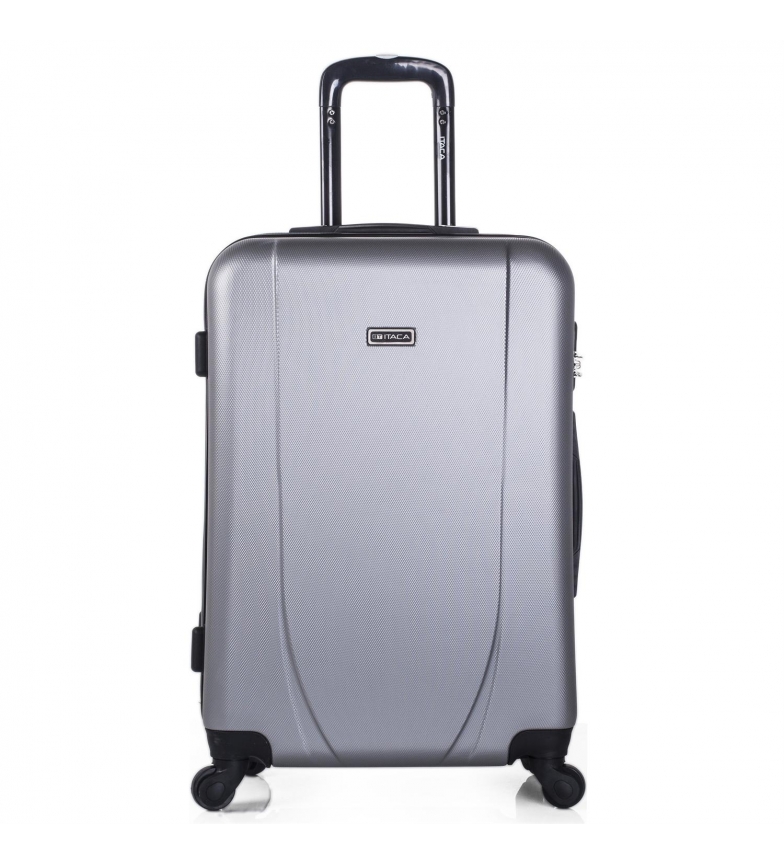 ITACA Travel Case Rigid 4 Wheeled Trolley Medium 71160 silver ...