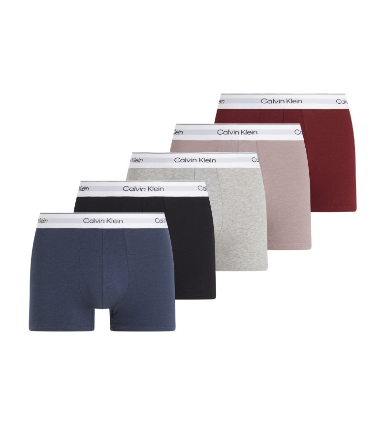 Calvin Klein Pack of 5 Hip Brief boxers blue, black, grey, pink, red ...