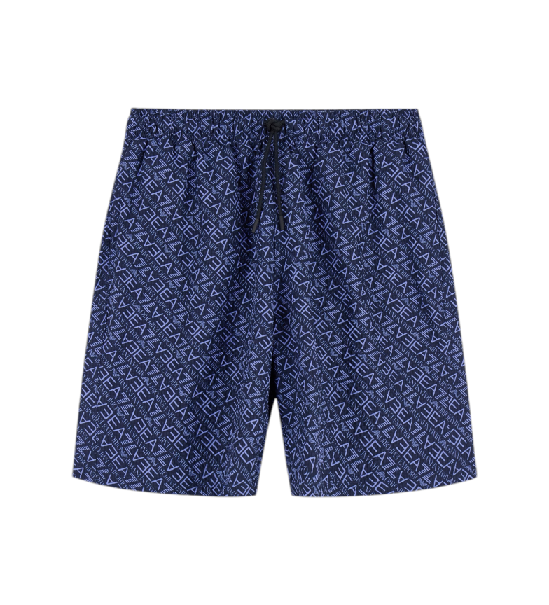 EA7 Graphic Series navy monogram print swimsuit - Esdemarca Store ...