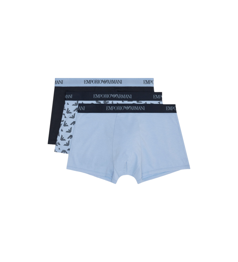 Emporio Armani Pure Cotton boxer shorts set of 3 blue, navy - Esdemarca ...
