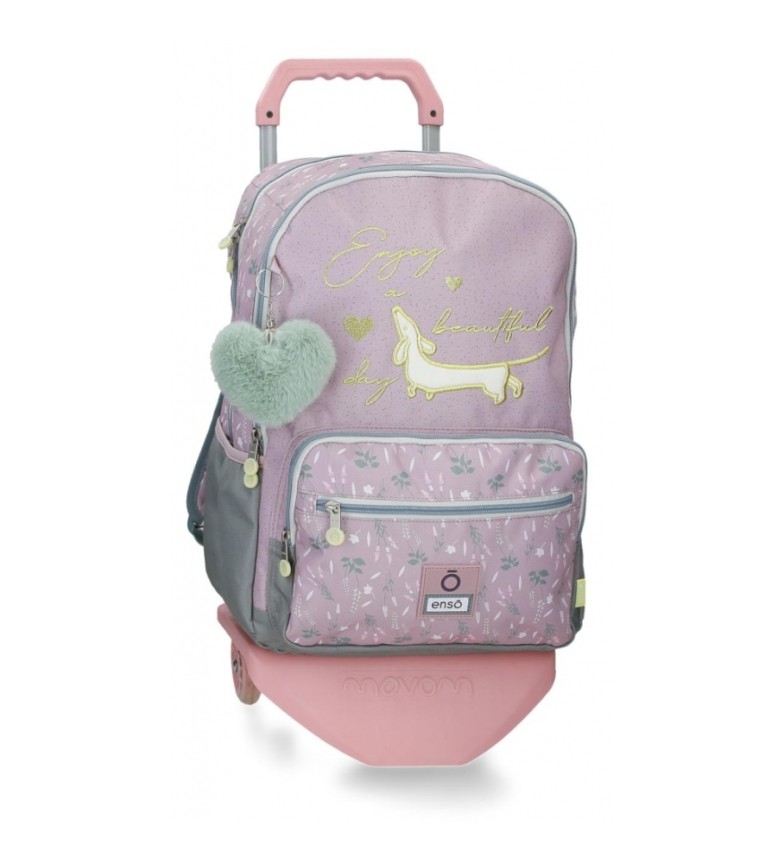 Enso Enso Beautiful day double compartment backpack with trolley purple ...