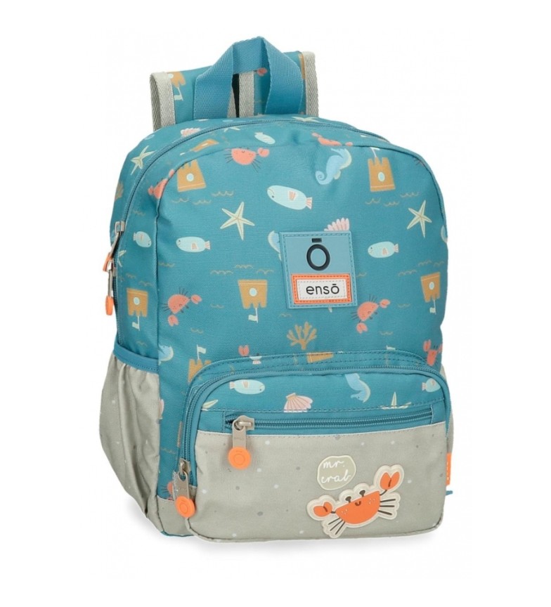Enso Mochila preescolar Enso Mr Crab 28 cm adaptable a carro azul ...