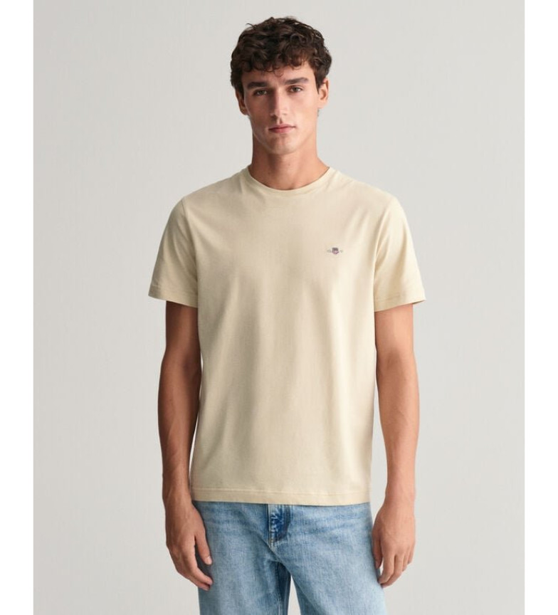 Gant Camiseta Regular Fit Shield beige - Tienda Esdemarca calzado, moda y complementos - zapatos ...