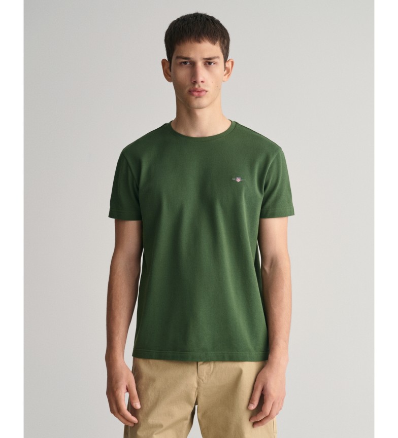 Gant Camiseta de piqué verde - Tienda Esdemarca calzado, moda y complementos - zapatos de marca ...