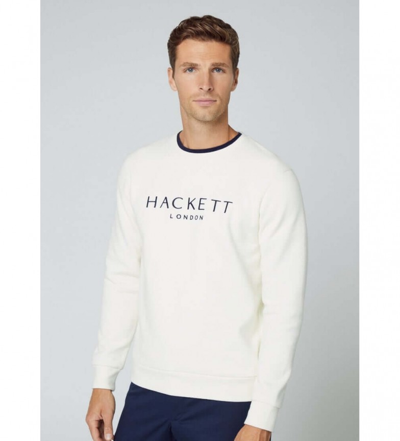Hackett London Sudadera Heritage Cuello Redondo blanco - Tienda Esdemarca calzado, moda y ...