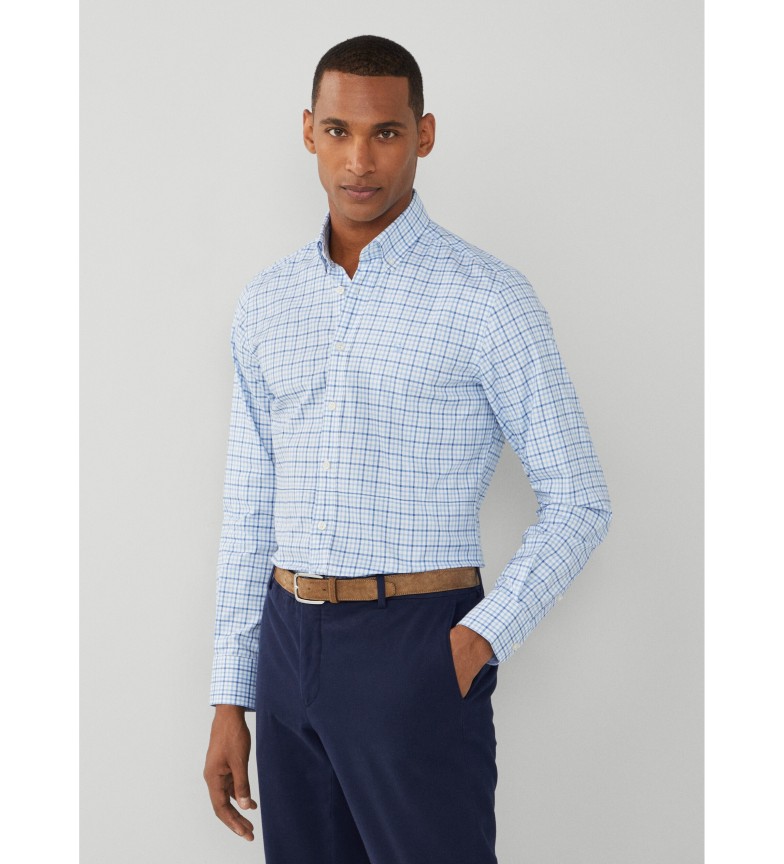 Hackett London Camisa Summer Gingham azul - Tienda Esdemarca calzado ...