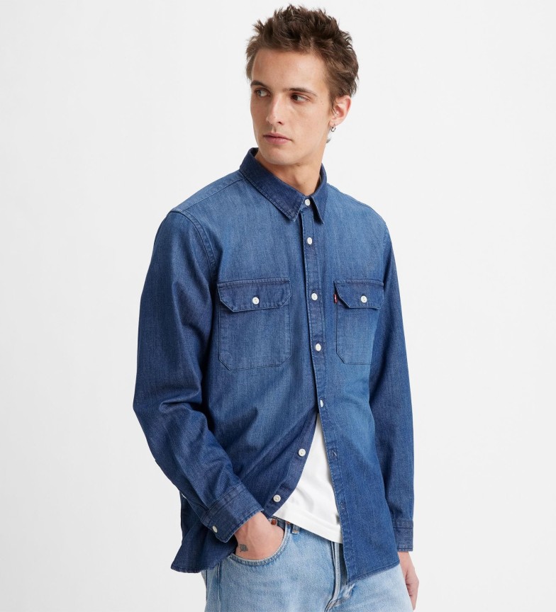 Levi's Jackson Worker Shirt blue - Esdemarca Store fashion, footwear ...