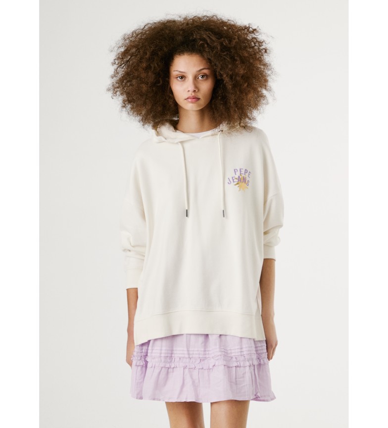 Pepe Jeans Felpa bianca Aggy - Esdemarca Store moda, calzature e ...