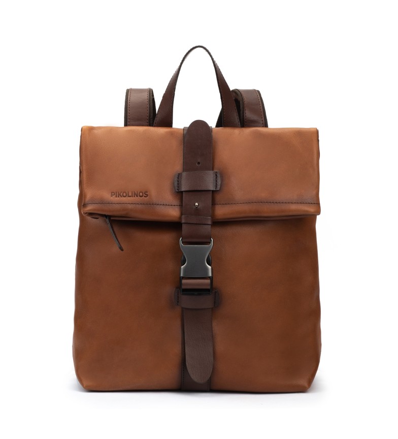 Pikolinos Burela brown leather backpack - Esdemarca Store fashion ...