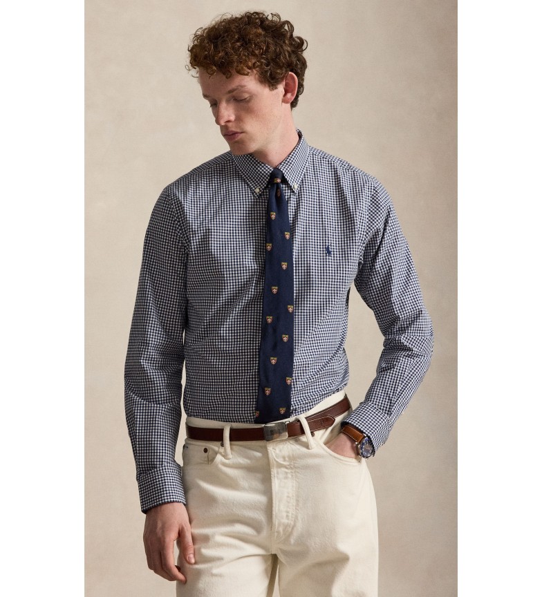 Polo Ralph Lauren Stretch poplin shirt with navy checks - Esdemarca ...