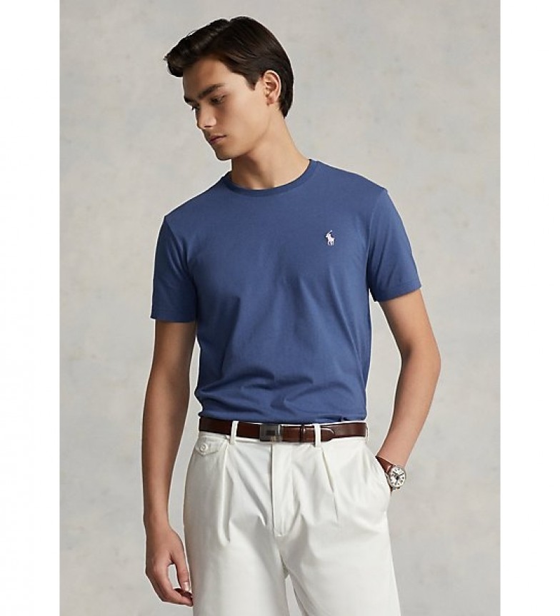 Polo Ralph Lauren Camiseta de punto Custom Slim Fit azul liloso - Tienda Esdemarca calzado, moda ...