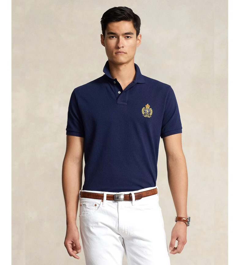 Polo Ralph Lauren Polo triple caballo Custom Slim Fit marino - Tienda ...